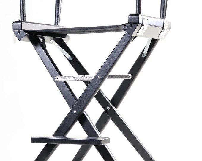 Filmcraft Personalized Tall Director’s Chair – Black Frame With Black ...