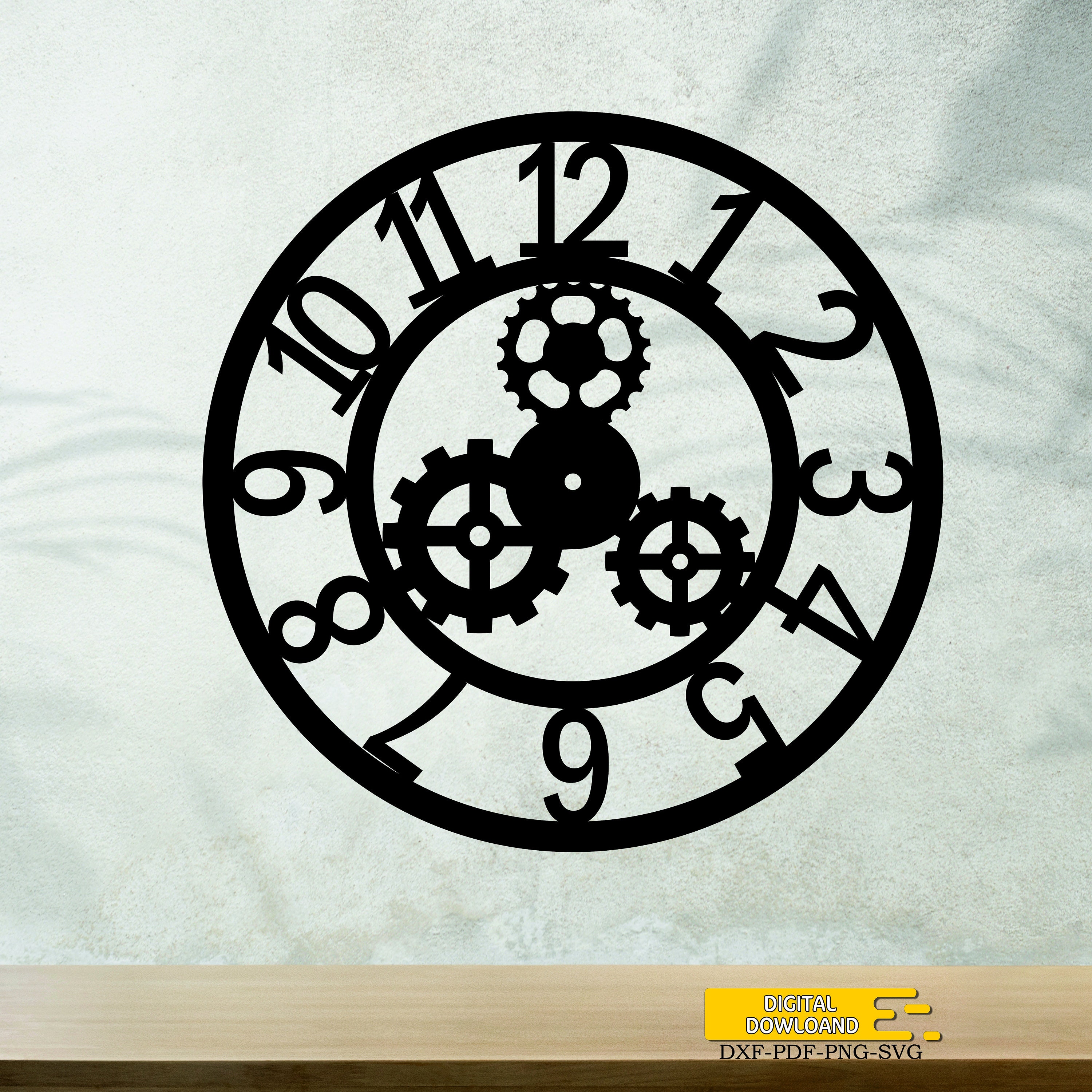 3pcs Clock Models Package Clocks Svg Wall Clock Dxf, Clock Models DXF ...
