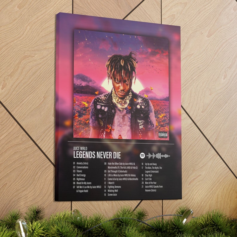 Juice WRLD Canvas, Legends Never Die Canvas, Album Canvas With Track ...