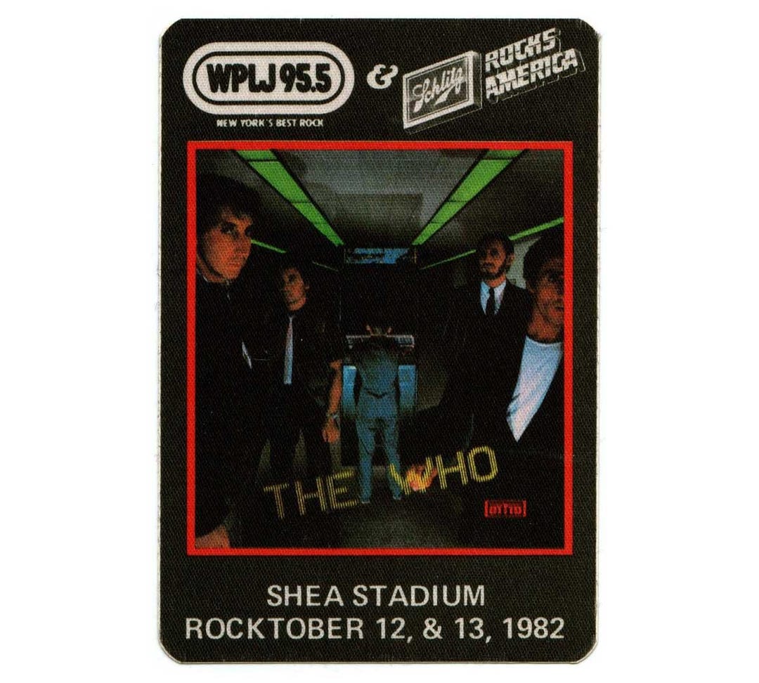 The Who - 1982 Original Shea Stadium Radio Pass - Mint Unused - Free ...