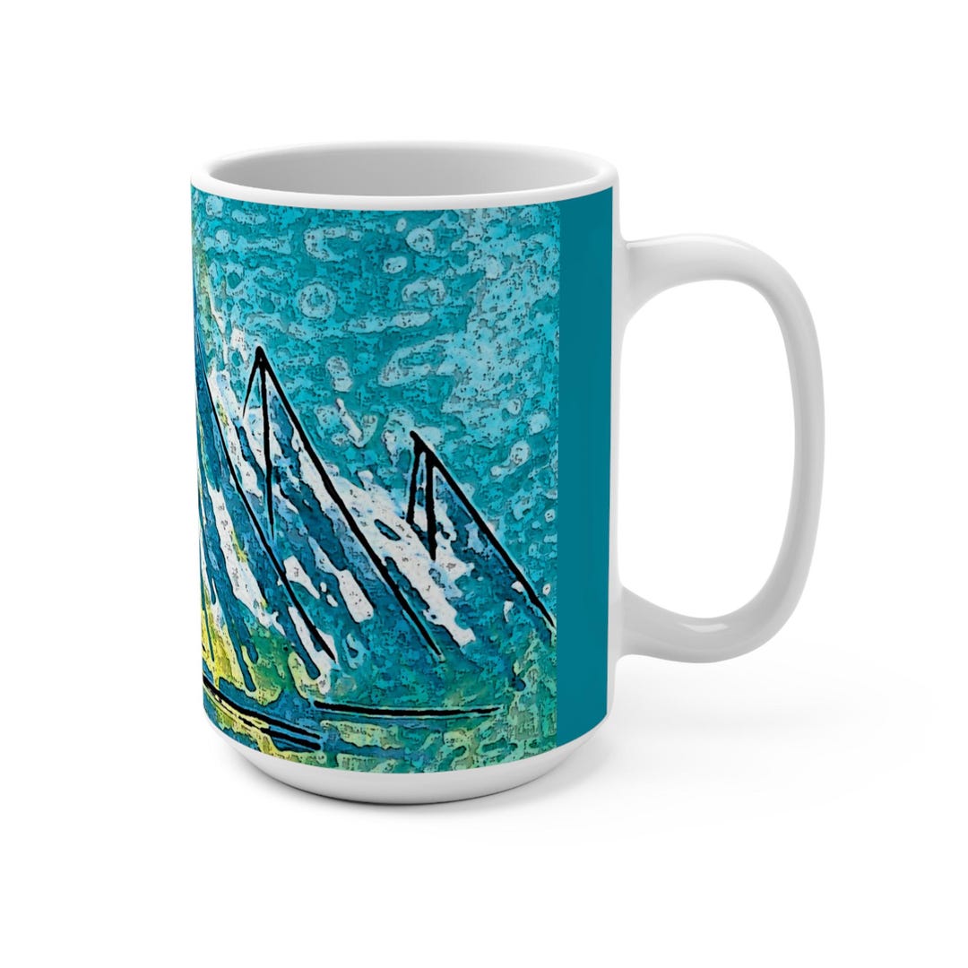 Right Handed Mug 15oz Sailboats From Artist Cori Carroll. Opposite ...