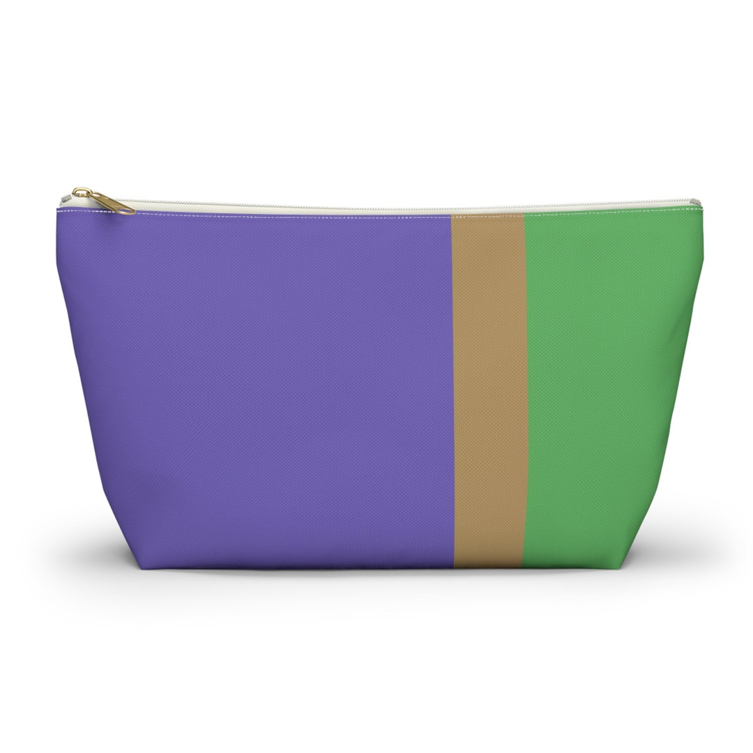 Colorful Cosmetic Bag Accessory Pouch in Purple, Brown, and Green. Gift ...