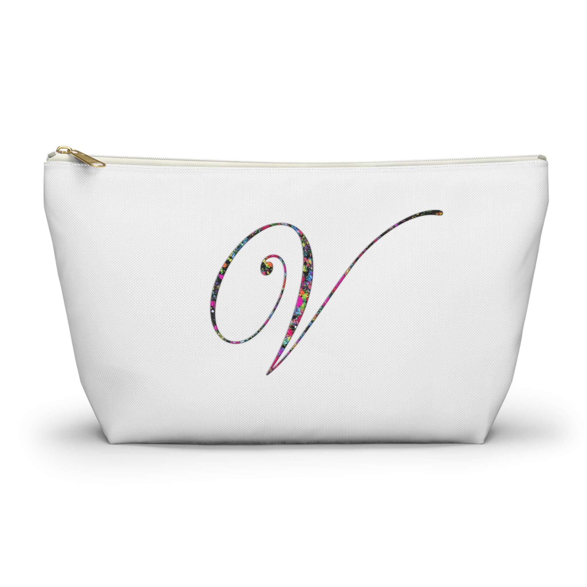 Personalized Accessory Pouch, Large Bag With Monogram Letter Printed on ...