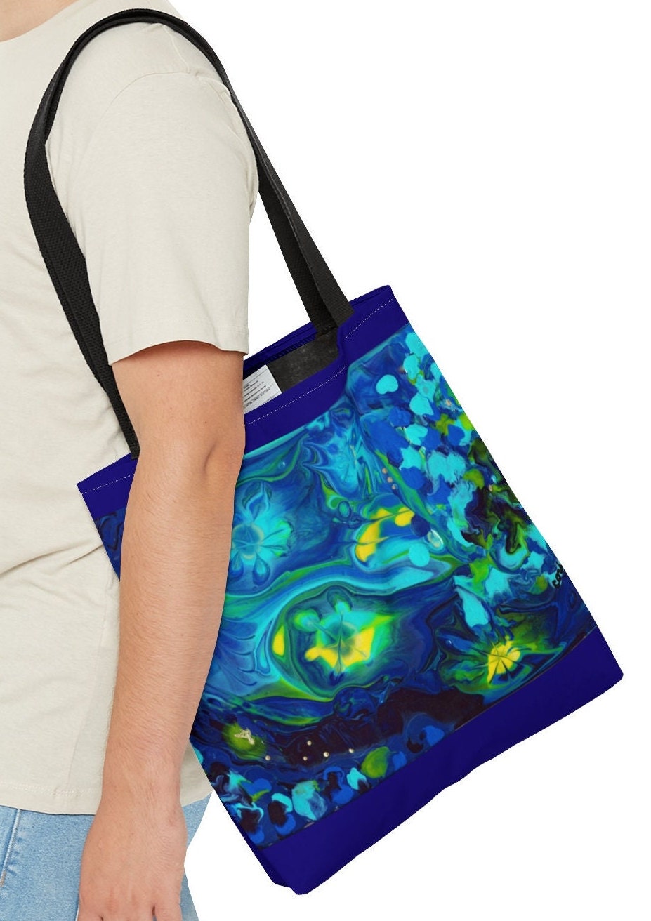 Abstract Art Tote Bag Blue Yellow Art Of Cori Fun Appreciation T