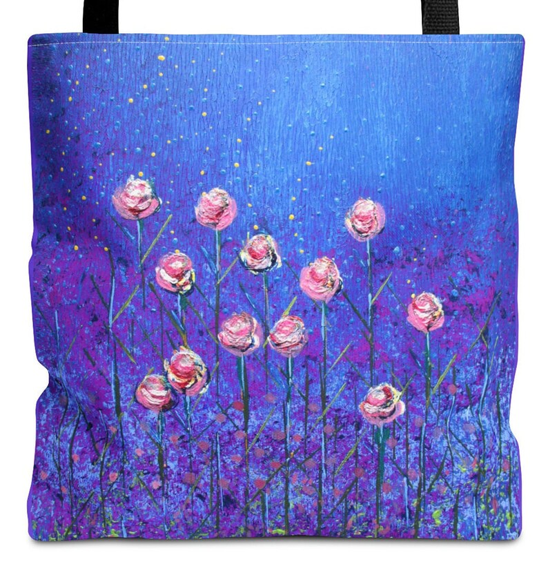 Colorful Art Print on Tote Bag in Durable Washable Canvas With Shoulder ...