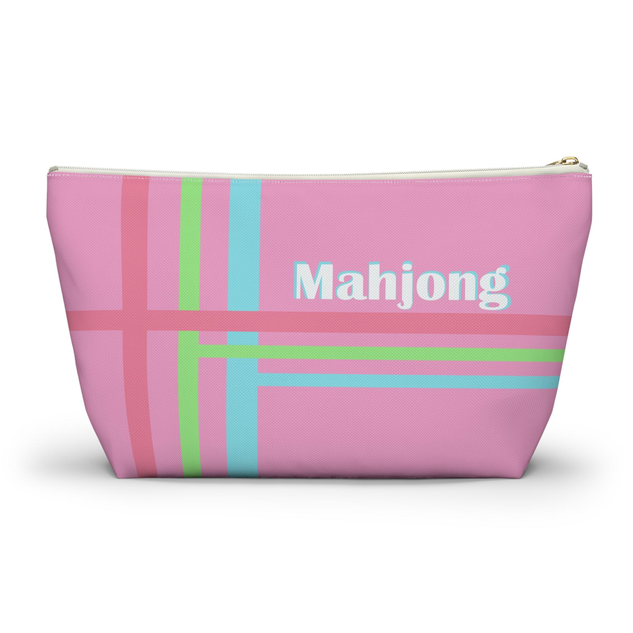 Mahjong Bag in Pink Blue Green Pastel Colors Featuring "mahjong" on ...
