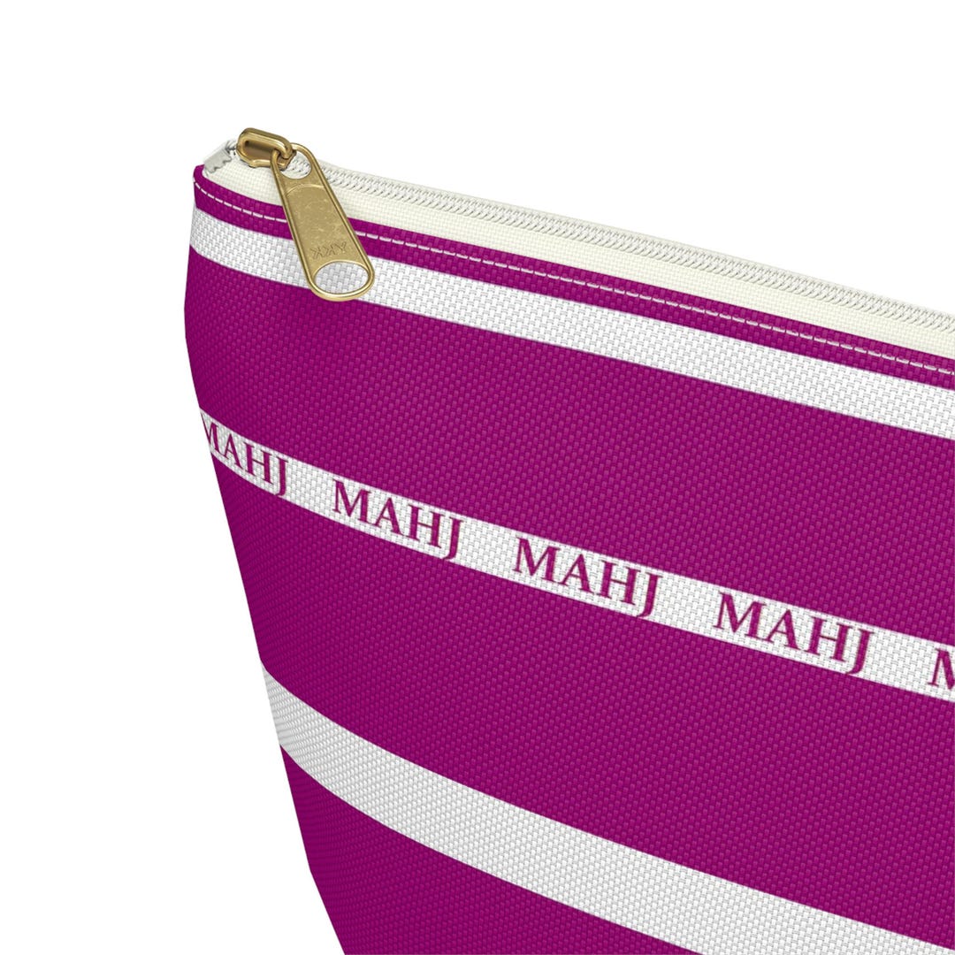 Mahjong Tiles Bag Large Pouch is 12 Inches, GRAPE Color and White ...