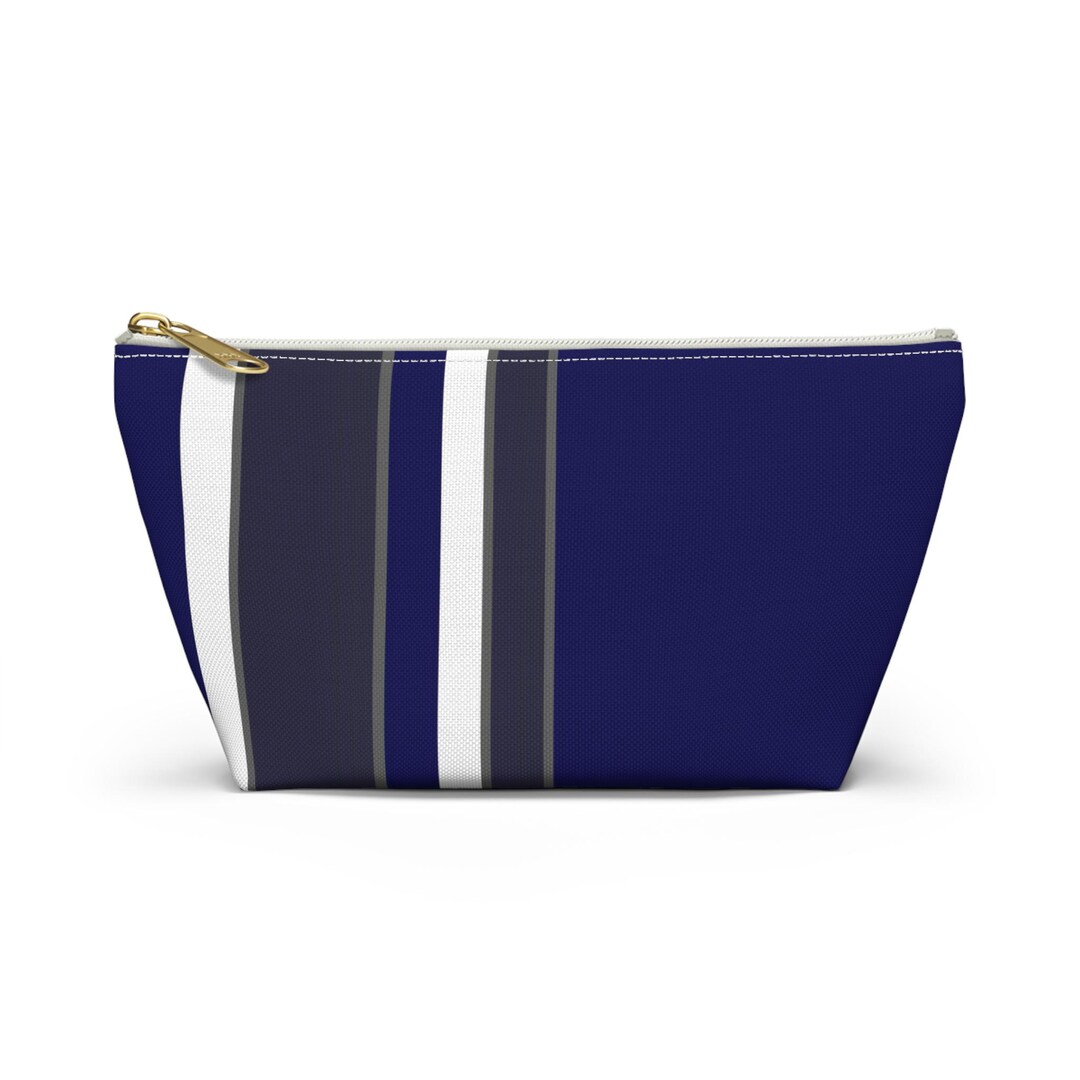 Makeup Accessory Bag T-bottom Pouch in Blue Gray and White. T-bottom ...