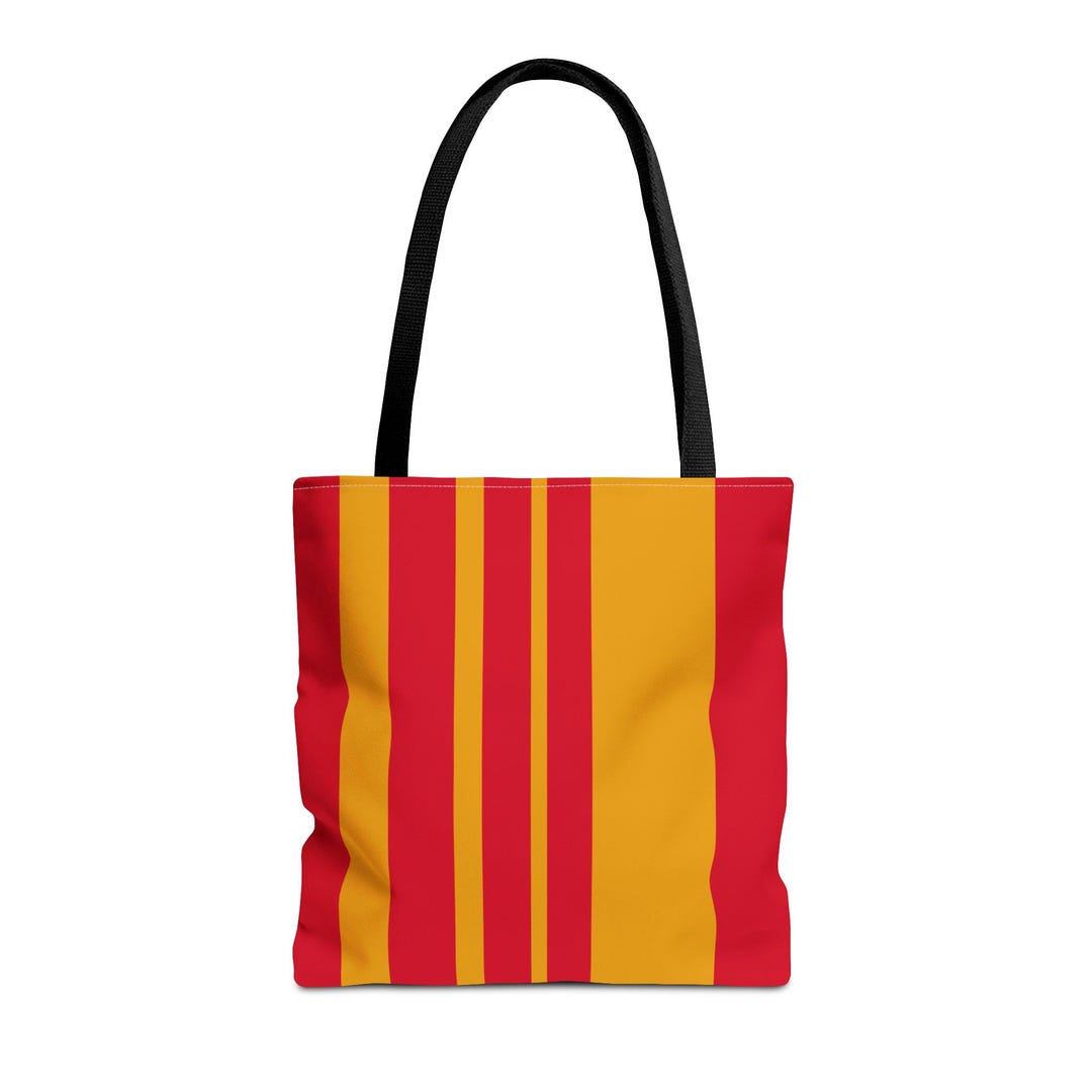 Red Orange and Yellow Orange Shopping Tote Bag Reusable Washable Fabric ...