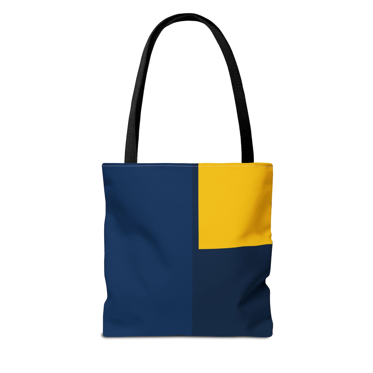 Blue and Yellow Color Block Shopping Tote Bag Reusable Washable Fabric ...