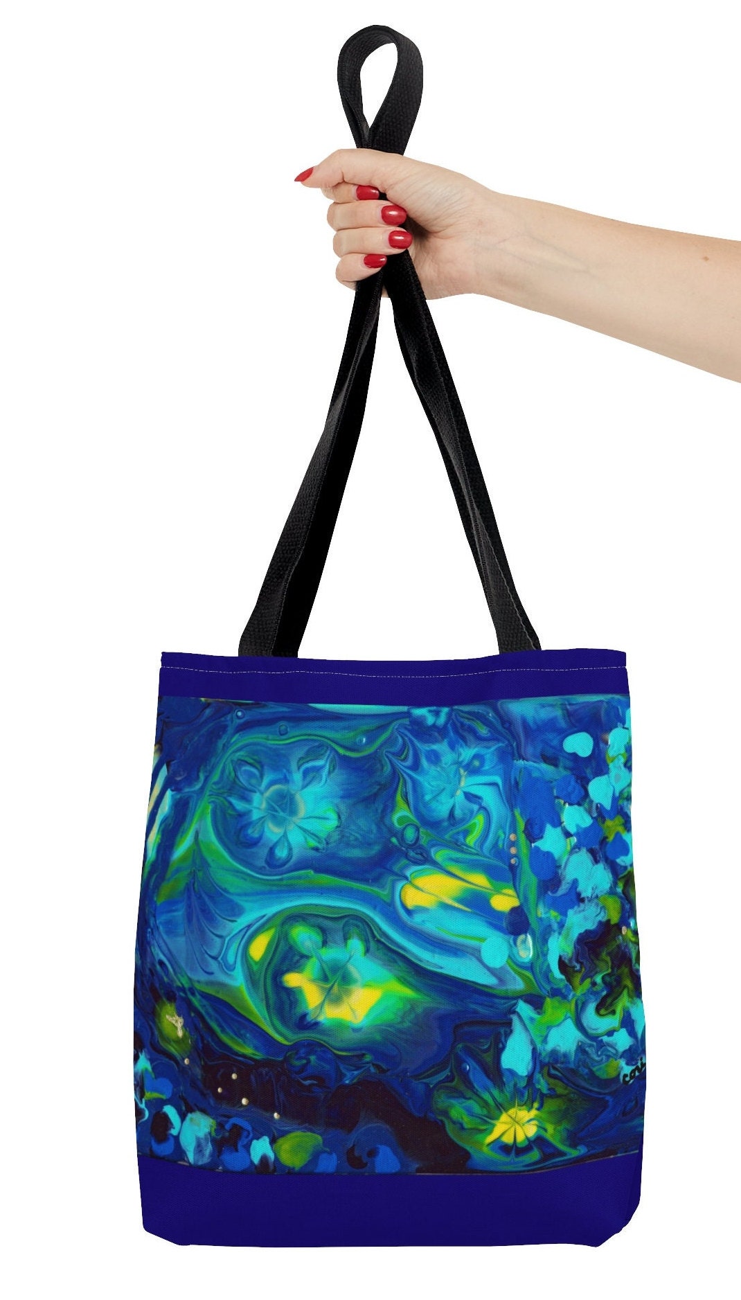 Abstract Art Tote Bag Blue Yellow Art Of Cori Fun Appreciation T