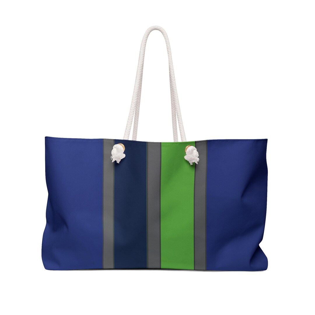 Blue and Green Weekender Bag - Colorful Travel Tote, Great for a Quick ...