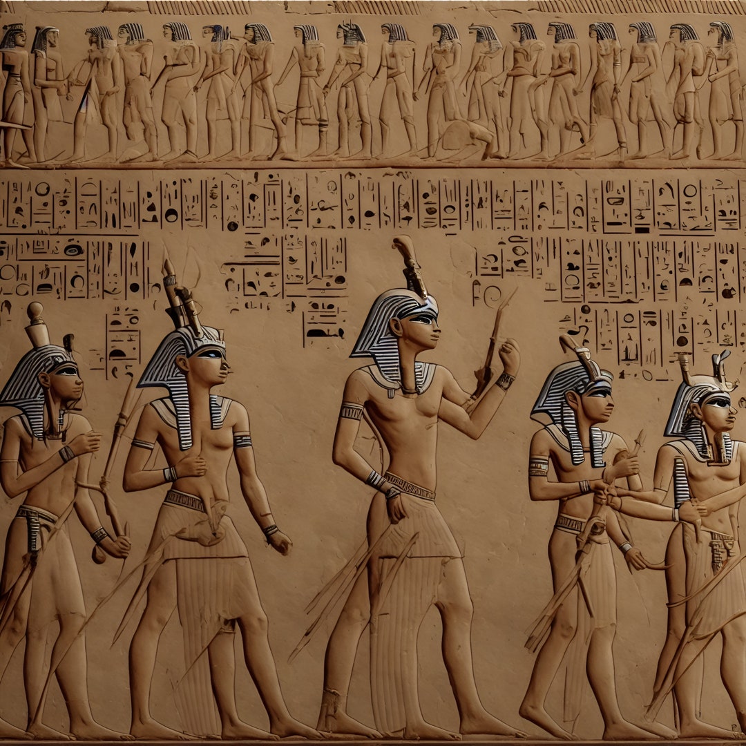 Egiptian, Pharaoh, Grand, Parade, Poster, AI Generated, Stone Carving ...