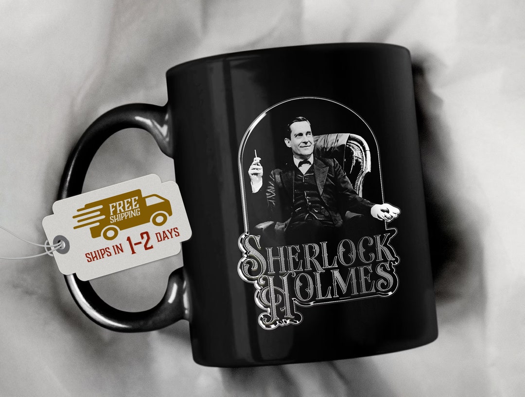 Jeremy Brett as Sherlock Holmes, Classic Black Coffee Mug, Elegant ...