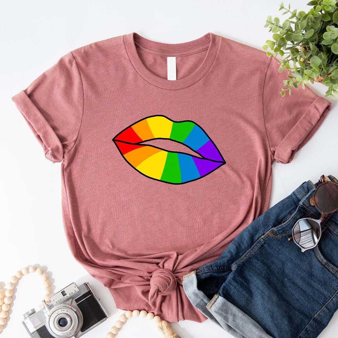Rainbow Lips Pride Color Shirt And Sweatshirt Gay Pride Shirt Lgbtq