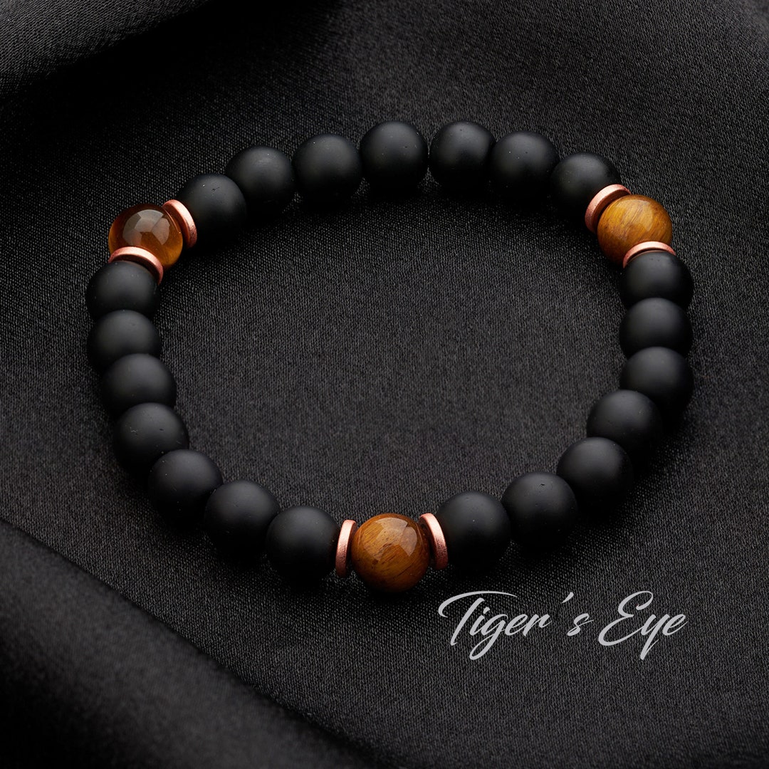 Mindfulness Gift Bracelet Man Tigers Eye Bracelet Crystal Bracelet ...