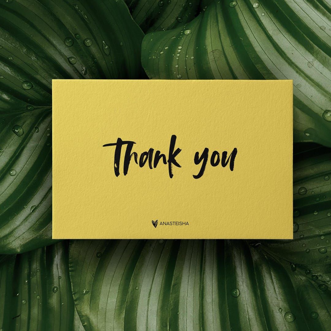 Modern Yellow Thank You Card Template: Minimalist Wedding (instant ...