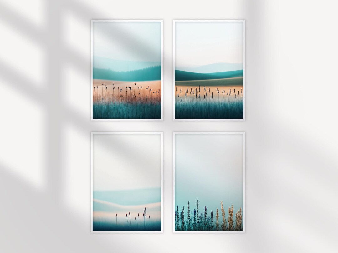 Wildflower Nature Print Set: Large Forest Landscape Art (digital ...