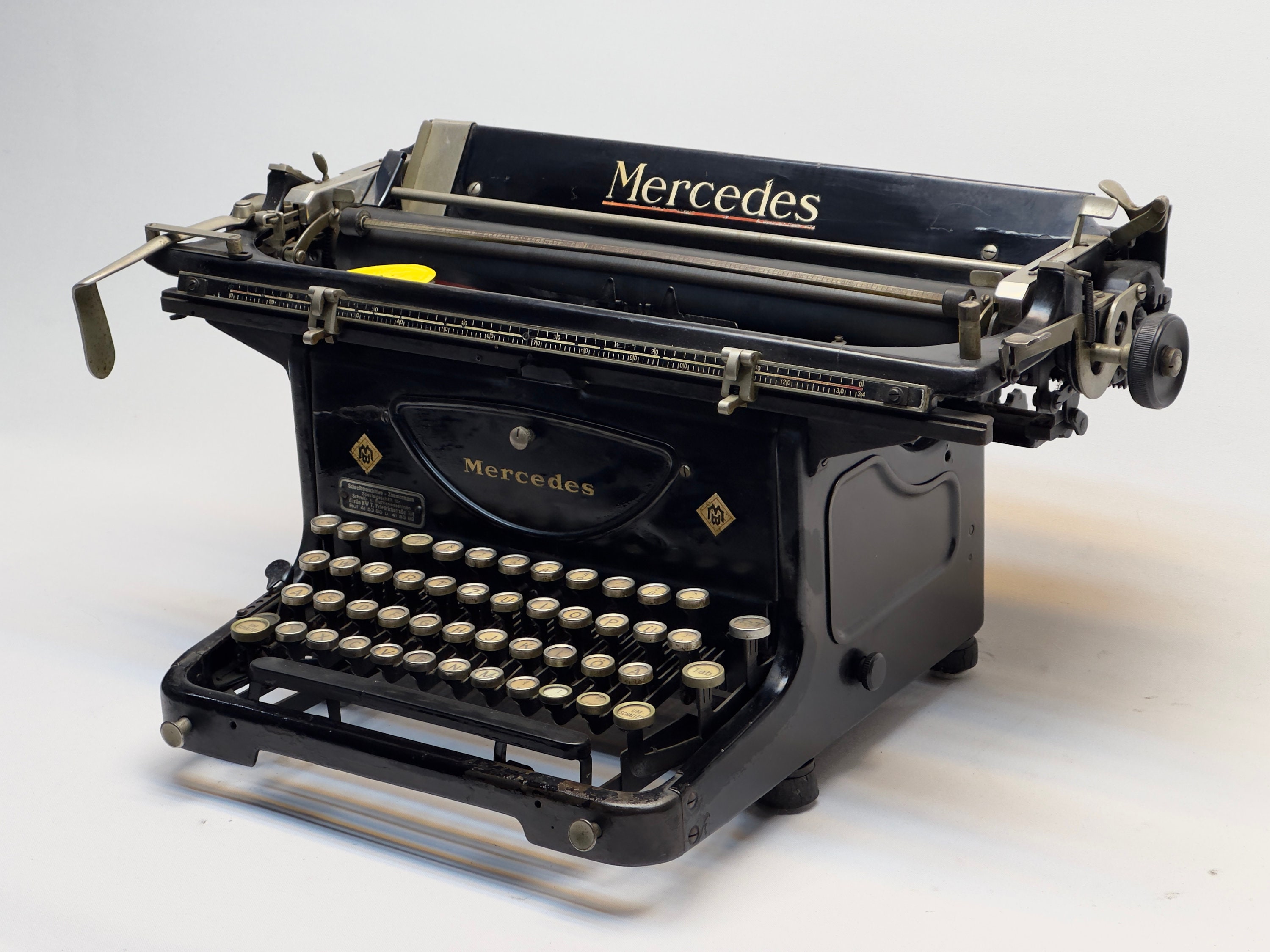 Mercedes Typewriter - Vintage 1935 Model With QWERTZ Layout and Glass ...