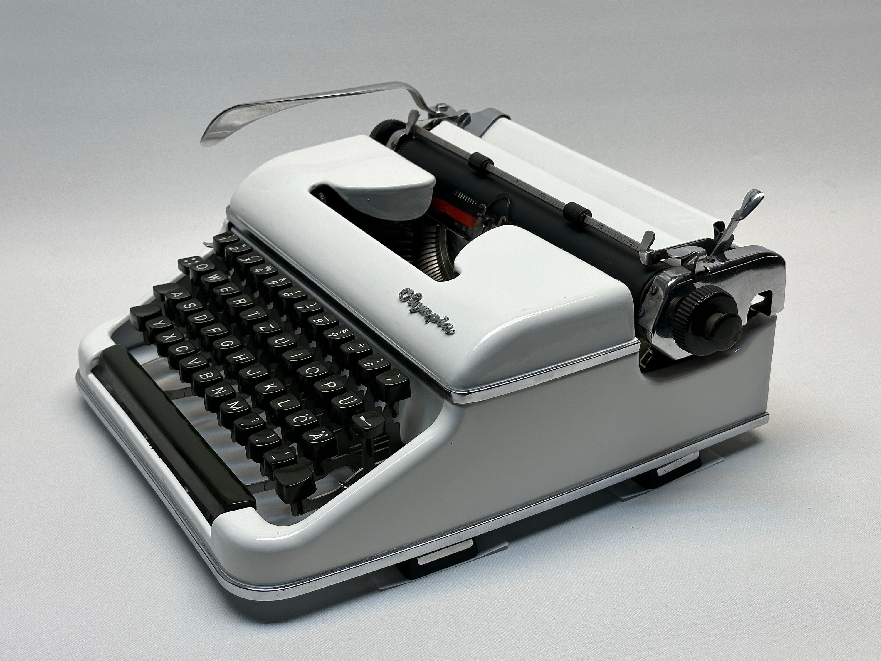Antique Olympia SM3 Typewriter (1955): Professionally Painted White ...
