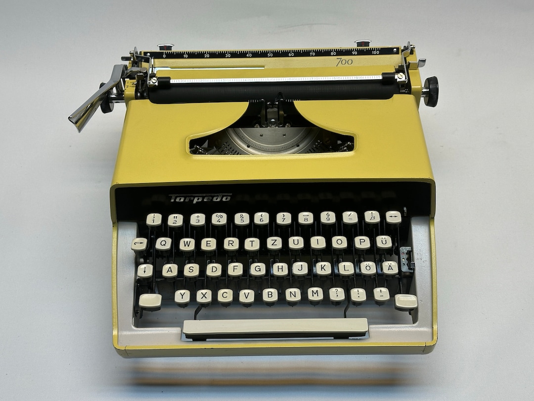 Vintage Torpedo Typewriter - Classic Yellow Model From 1960 With QWERTZ ...