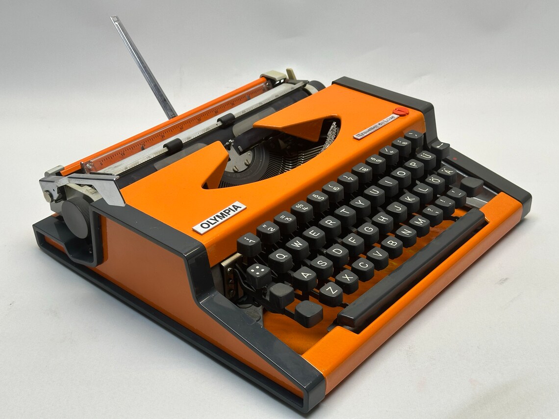 Olympia Orange Typewriter Vibrant Typing Experience With Matching ...