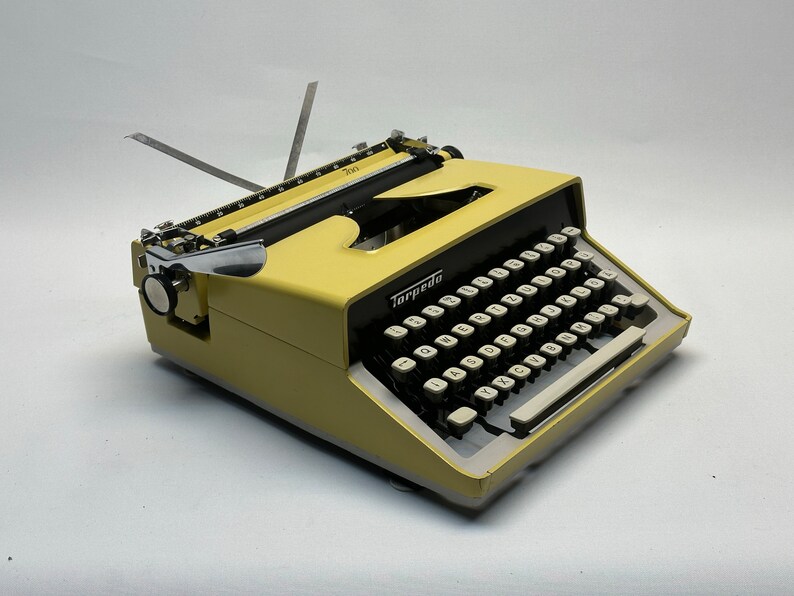 Vintage Torpedo Typewriter Classic Yellow Model From 1960 With QWERTZ ...