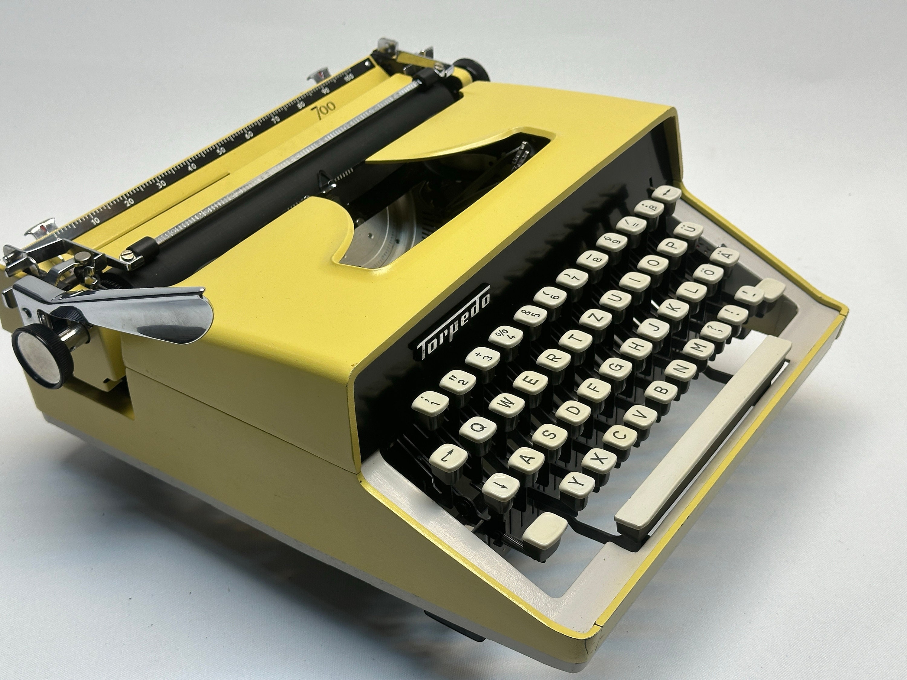 Vintage Torpedo Typewriter - Classic Yellow Model From 1960 With QWERTZ ...