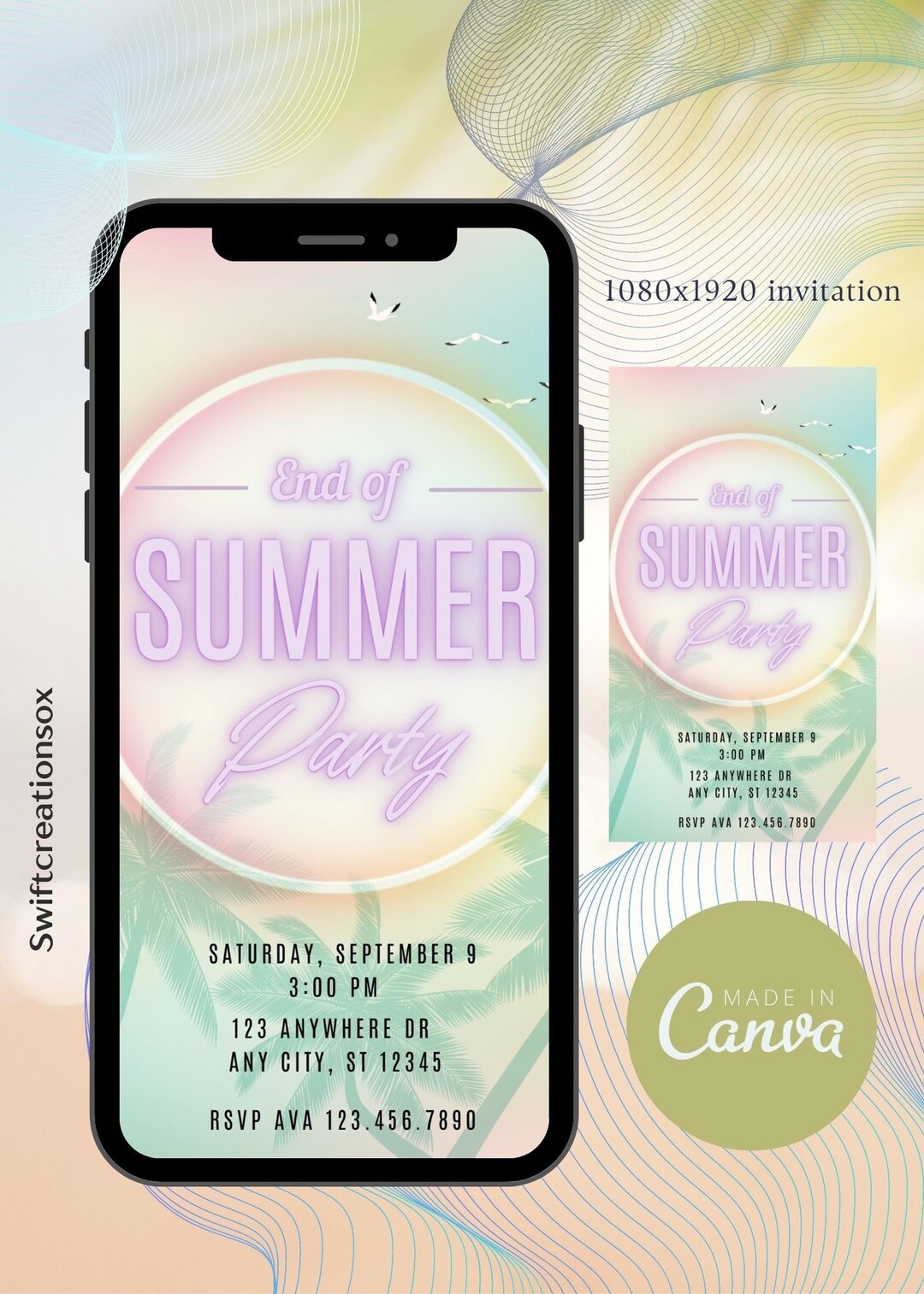 Editable End of Summer Party Invitation - Etsy