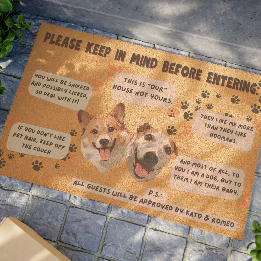 Funny Dog Meme Welcoming Doormat Rug Coconut Fiber With Vinyl Backing ...