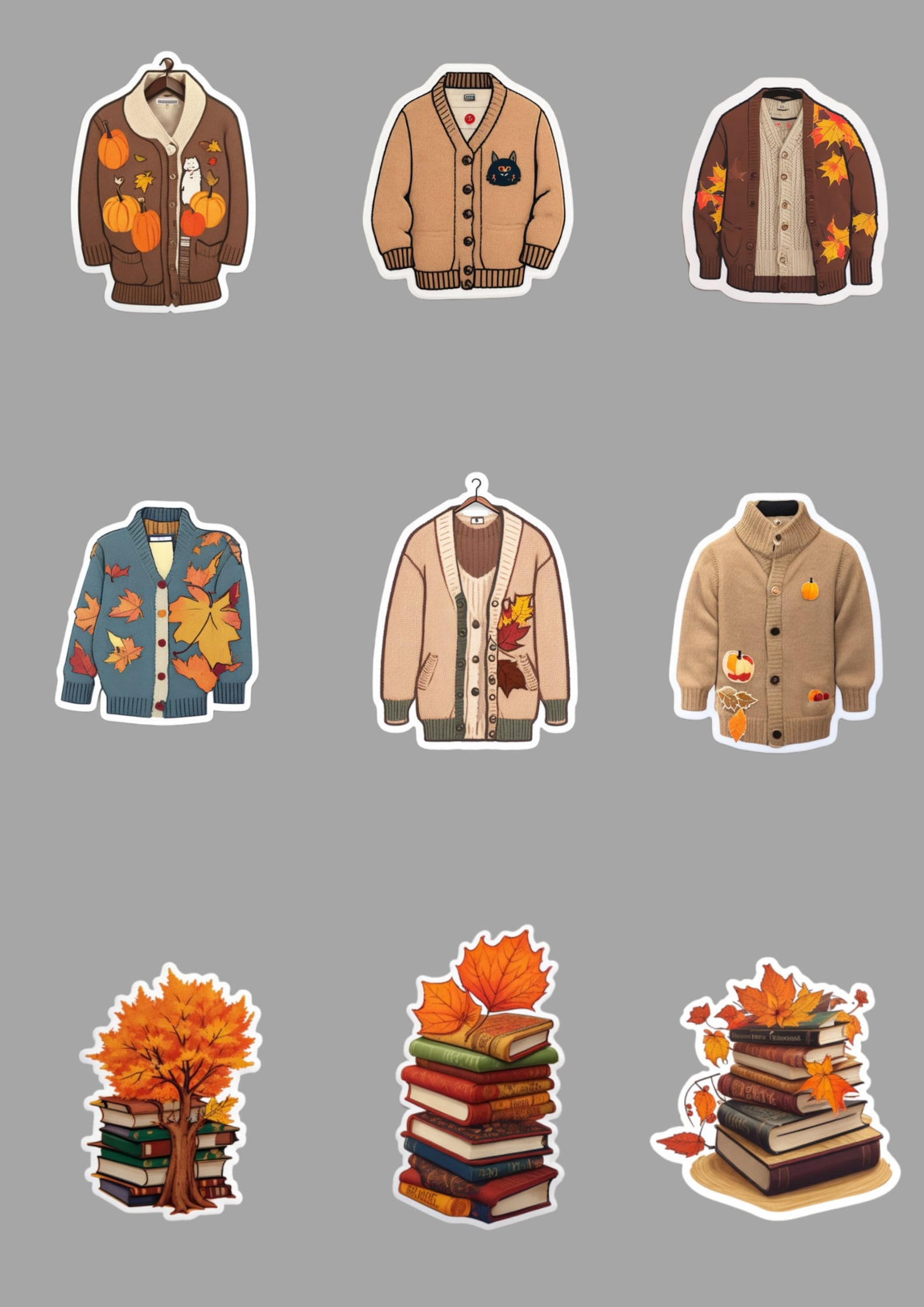 72 Autumn-themed Downloadable Digital Stickers, Season Sheets, PNG ...