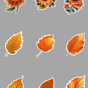 72 Autumn-themed Downloadable Digital Stickers, Season Sheets, PNG ...