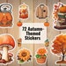 72 Autumn-themed Downloadable Digital Stickers, Season Sheets, PNG ...