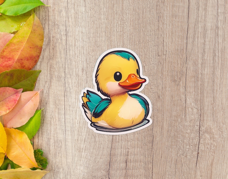 Digital Duck Cartoon Sticker, Downloadable and Printable Sticker ...