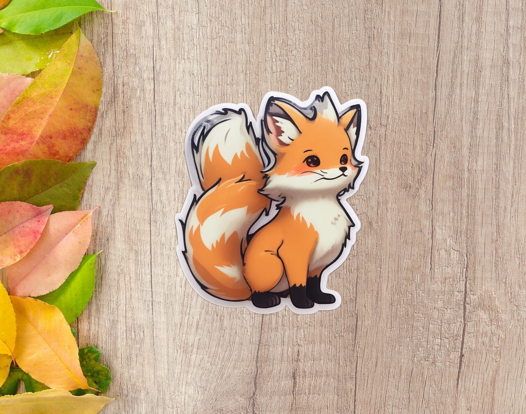 Digital Fox Cartoon Sticker, Downloadable and Printable Sticker ...