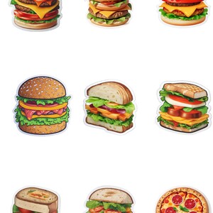 16 Digital Fast Food Sticker Sheet, Downloadable and Printable Sticker ...