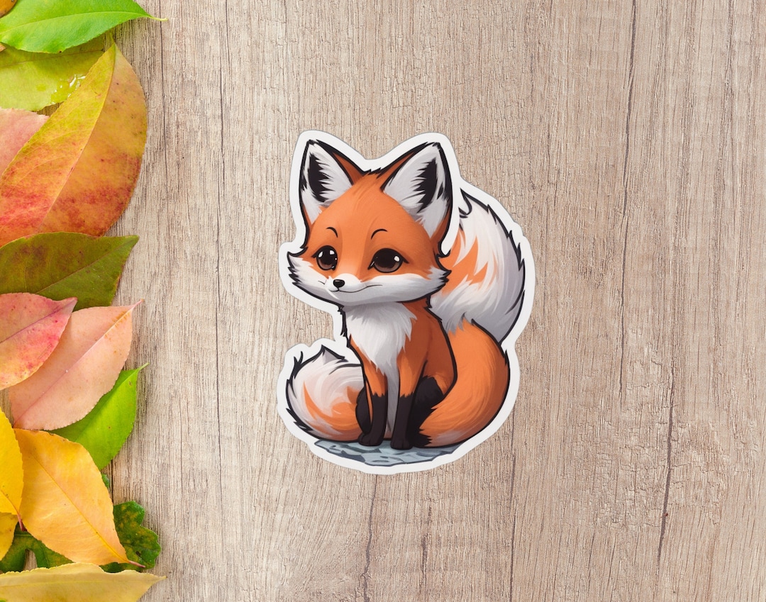 Digital Fox Sticker, Downloadable and Printable Sticker, Animal Sticker ...