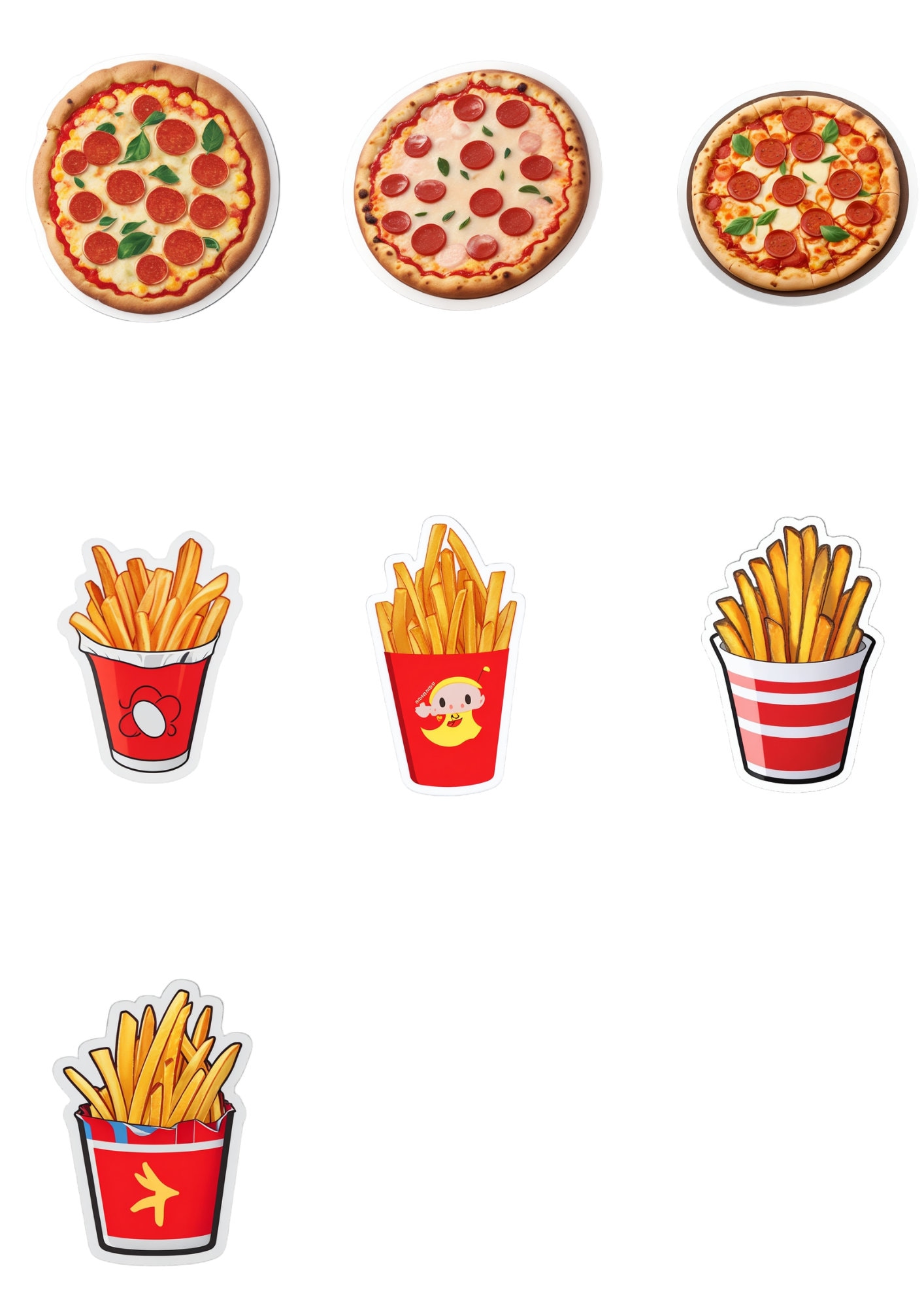 16 Digital Fast Food Sticker Sheet, Downloadable and Printable Sticker ...