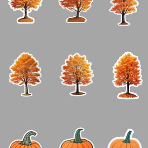 72 Autumn-themed Downloadable Digital Stickers, Season Sheets, PNG ...