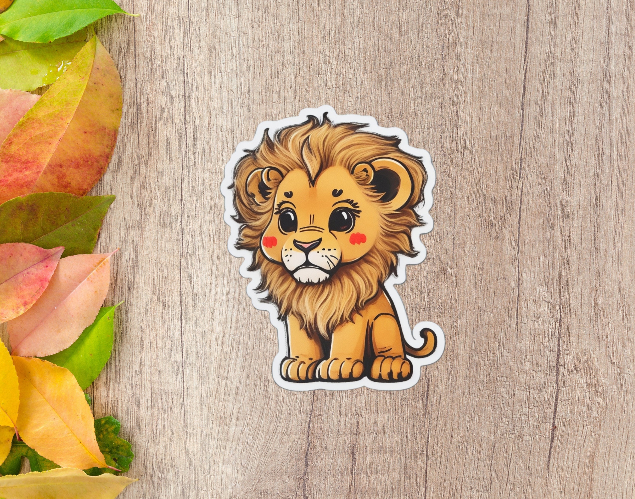 Digital Cute Lion Cartoon Sticker, Downloadable and Printable Sticker ...