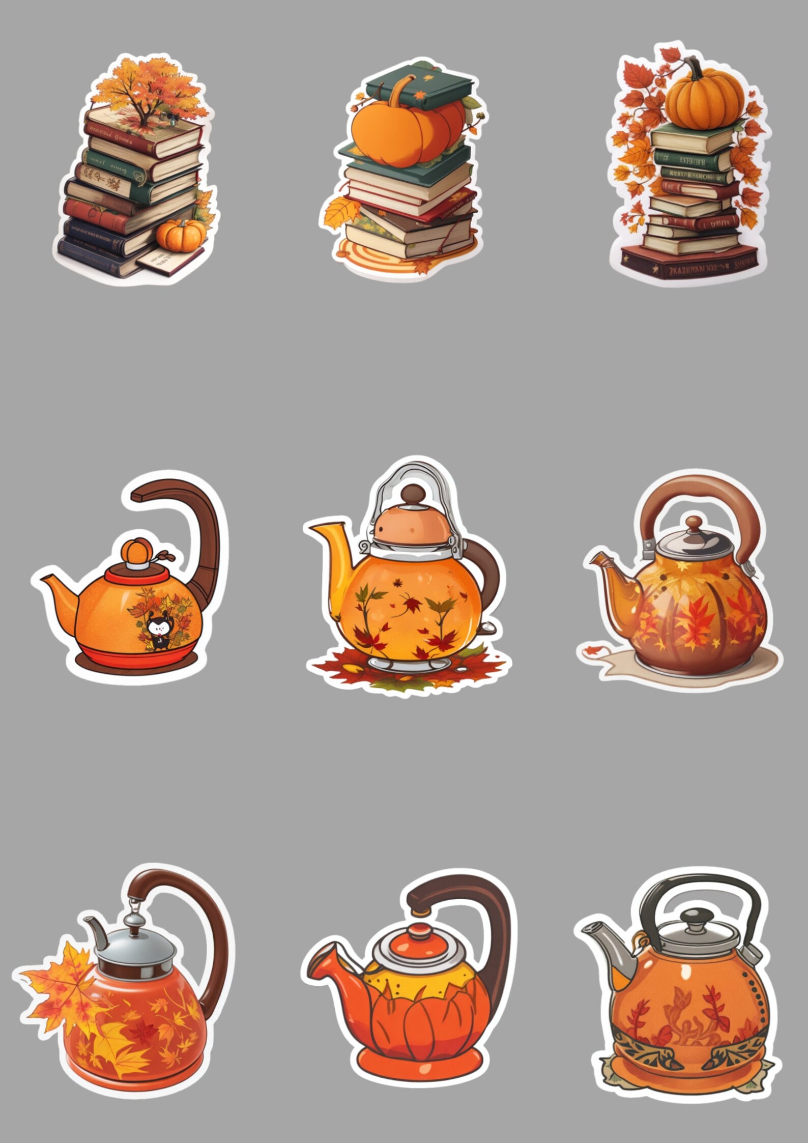 72 Autumn-themed Downloadable Digital Stickers, Season Sheets, PNG ...
