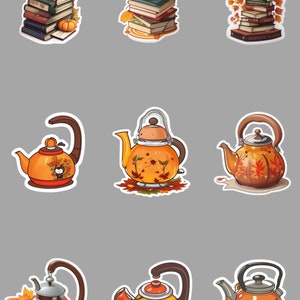 72 Autumn-themed Downloadable Digital Stickers, Season Sheets, PNG ...