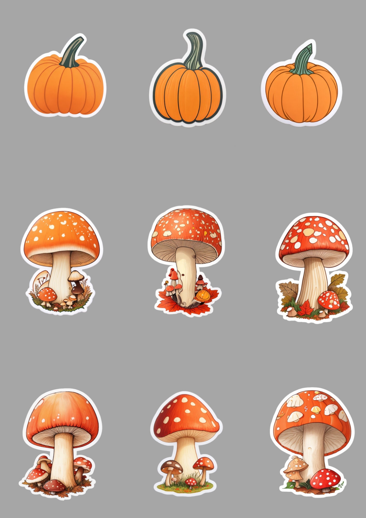 72 Autumn-themed Downloadable Digital Stickers, Season Sheets, PNG ...