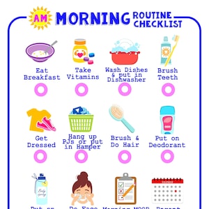 Morning and Evening Routine Checklists for Older Kids - Etsy