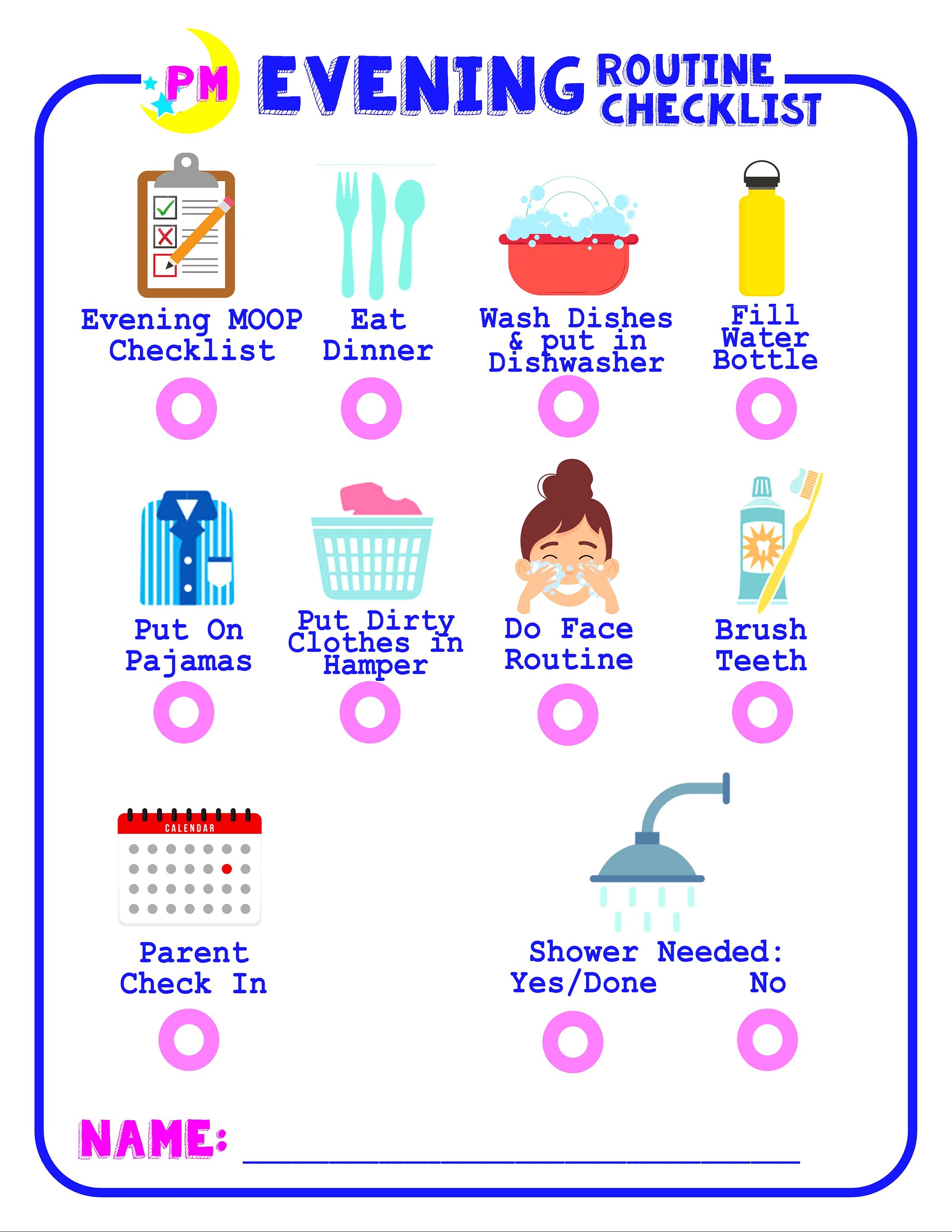 Morning and Evening Routine Checklists for Older Kids - Etsy