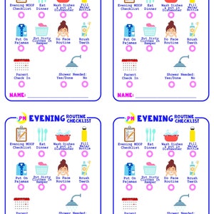 Morning and Evening Routine Checklists for Older Kids - Etsy