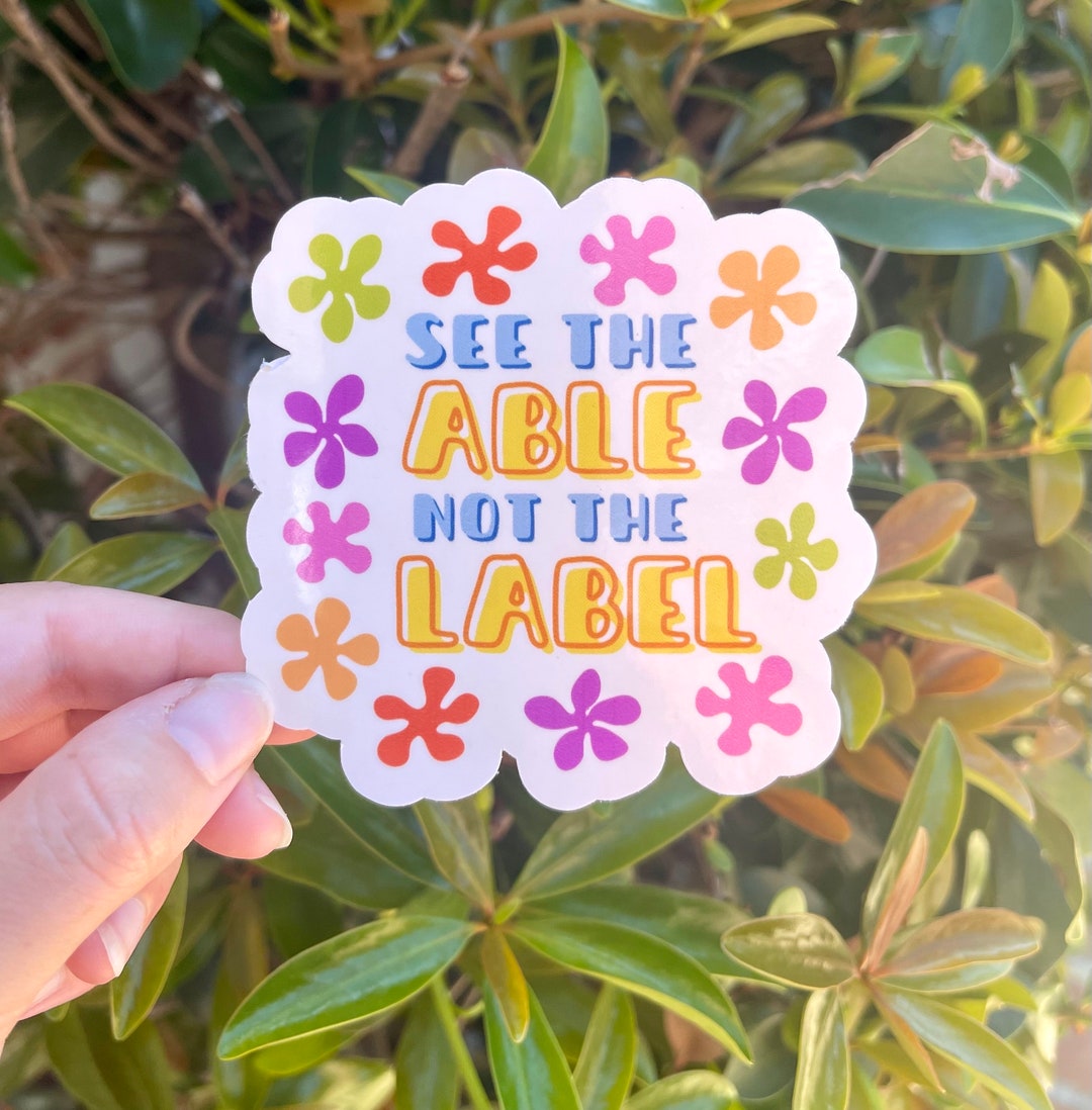 See the Able Not the Label Sticker Groovy Autism Ally - Etsy