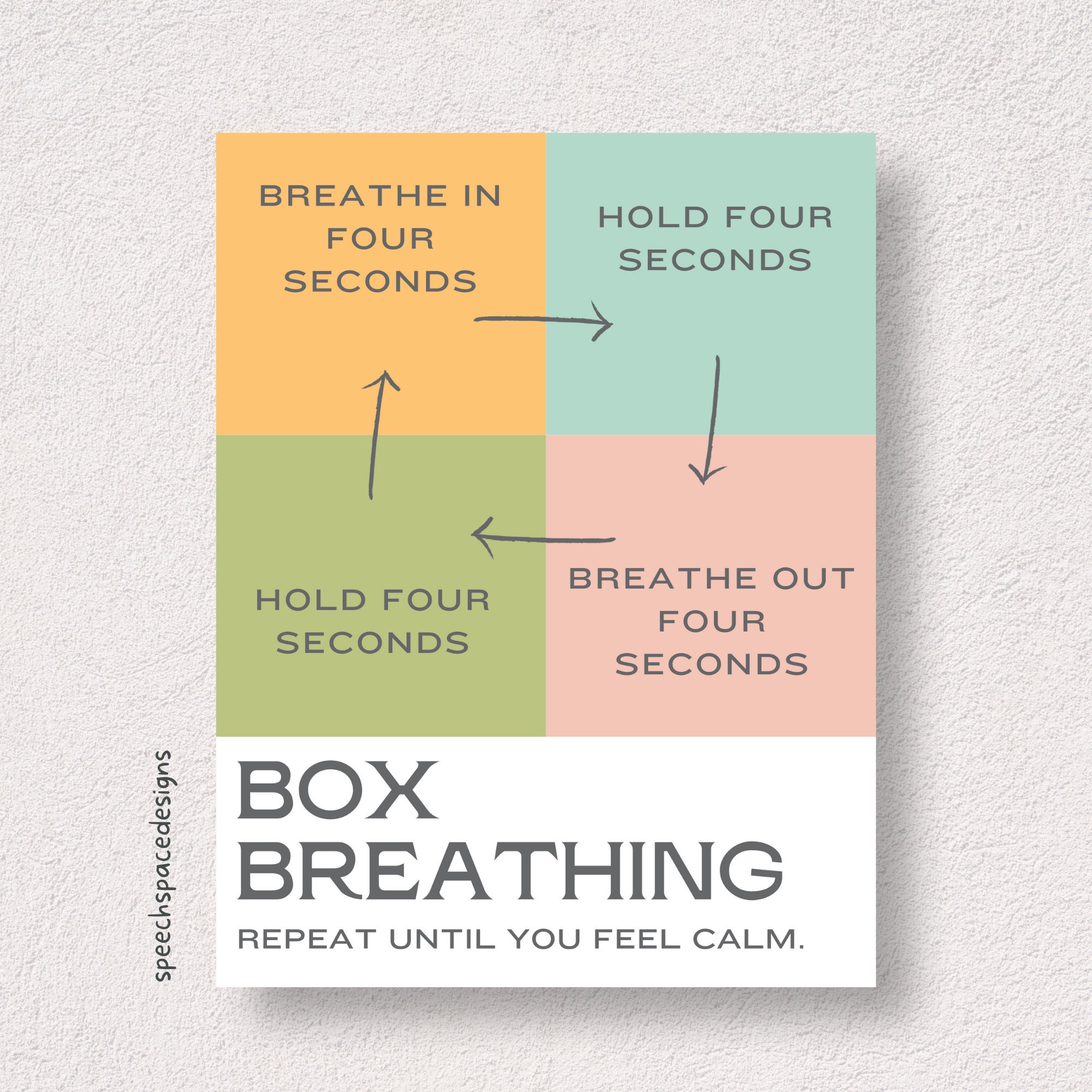 Box Breathing Classroom/therapy Room Poster, Printable Page, Boho - Etsy