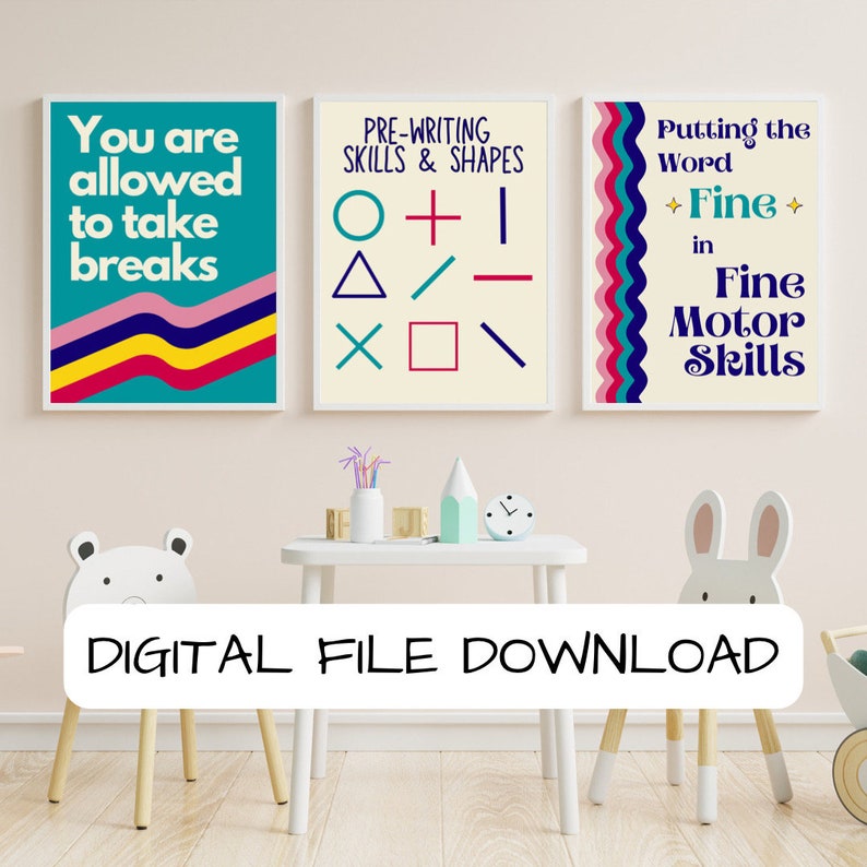 Retro Occupational Therapy Room Posters, Set of 6 Bundle - Etsy