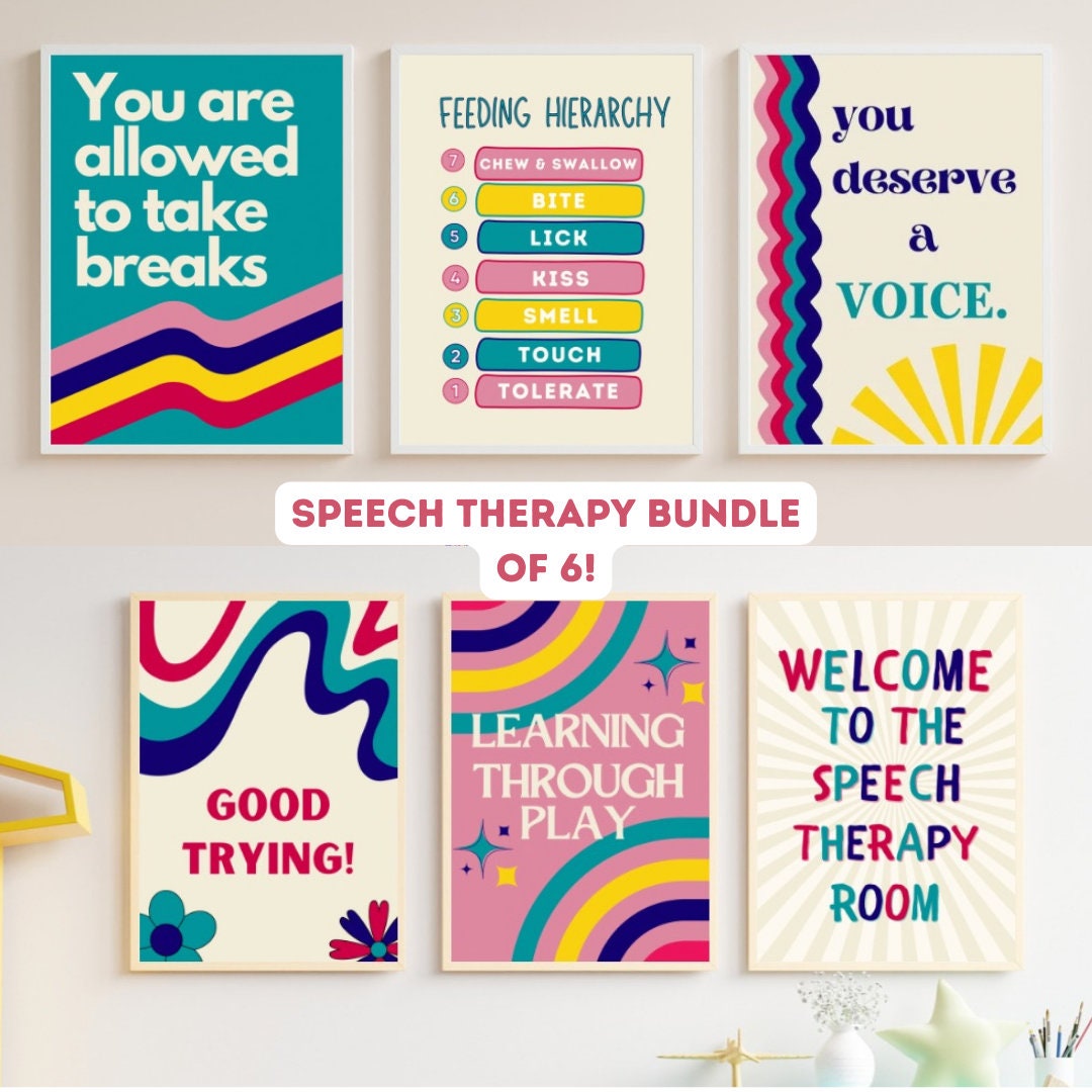 Retro Speech Therapy Posters, Set of 6 Prints - Etsy